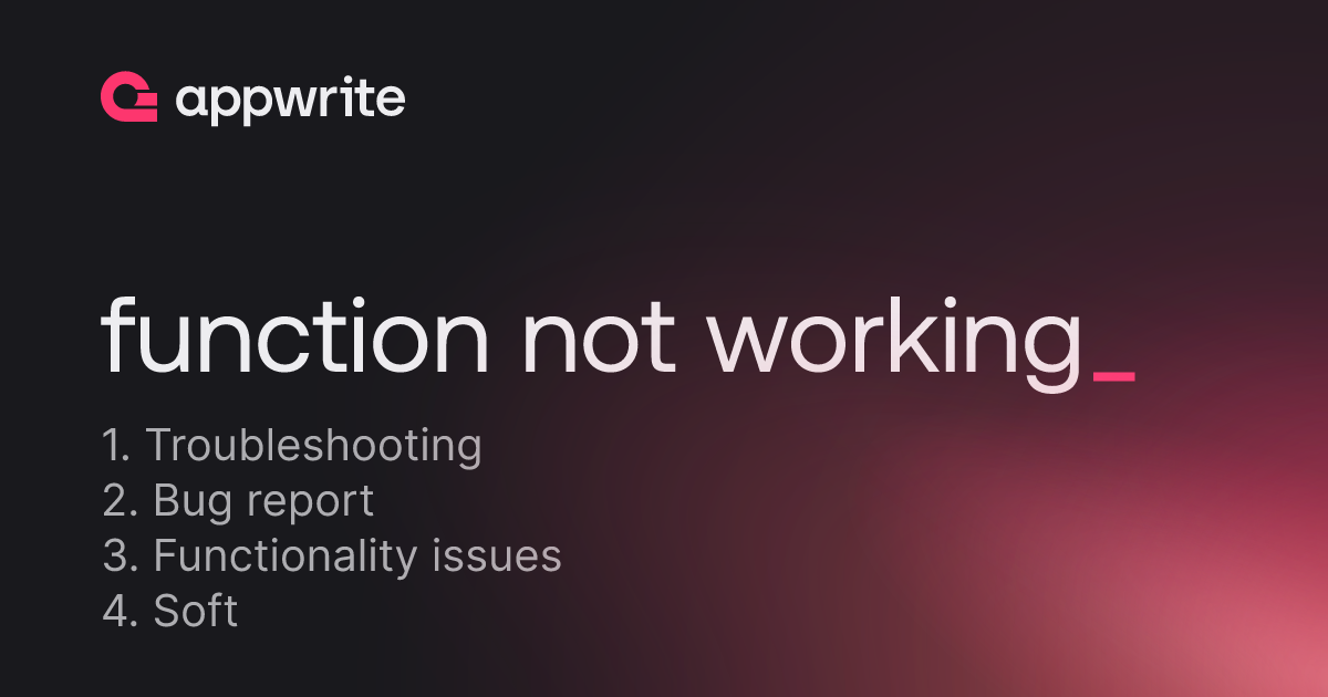 Function Not Working Threads Appwrite Function Not Working Threads Appwrite